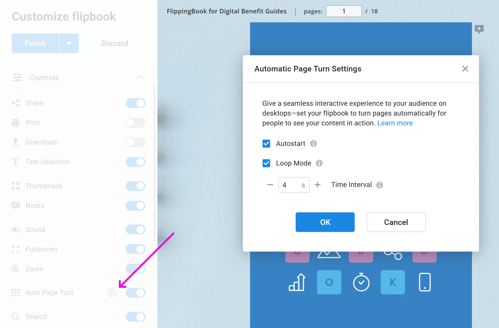 Using Auto Page Turn in FlippingBook Online | FlippingBook
